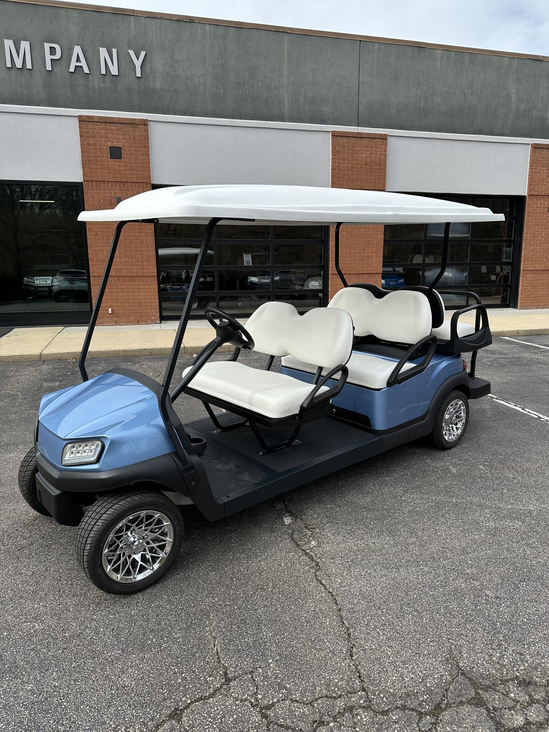 Metallic Ice Blue Tempo Six Passenger - Cary Cart Co